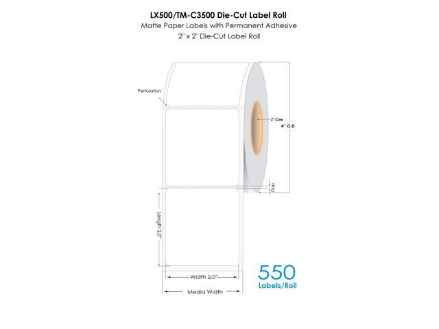 Click here for DuraFast LX500/TM-C3500 2x2 Die Cut Matte Paper La... prices