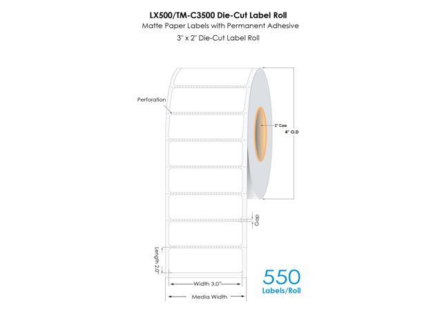 Click here for DuraFast LX500/TM-C3500 3x2 Die Cut Matte Paper La... prices