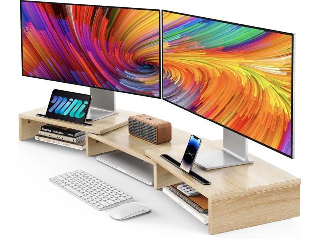 Click here for AMERIERGO Dual Monitor Stand Riser- 3 Shelf Screen... prices