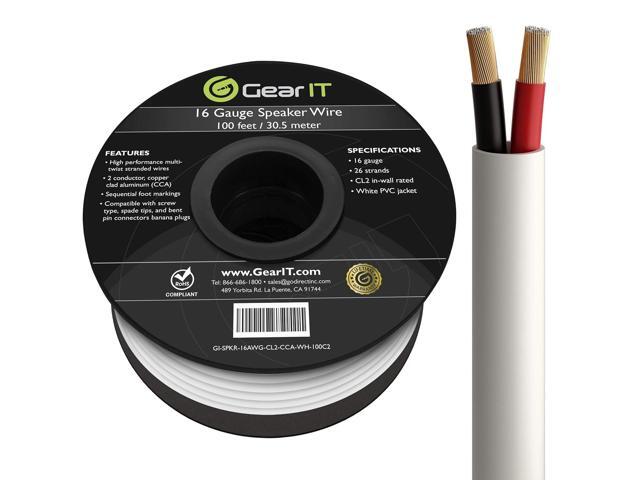Click here for GearIT 16/2 Speaker Wire (100 Feet) 16 Gauge (Copp... prices