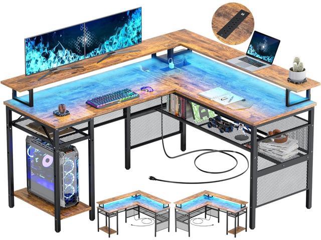 Click here for Unikito L Shaped Desk with LED Light and Power Out... prices