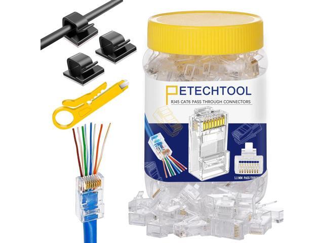 Click here for PETECHTOOL Cat6 RJ45 Pass Through Connectors 130-P... prices