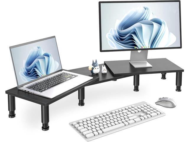 Click here for Dual Monitor Riser  Adjustable Height Steel Leg Wo... prices