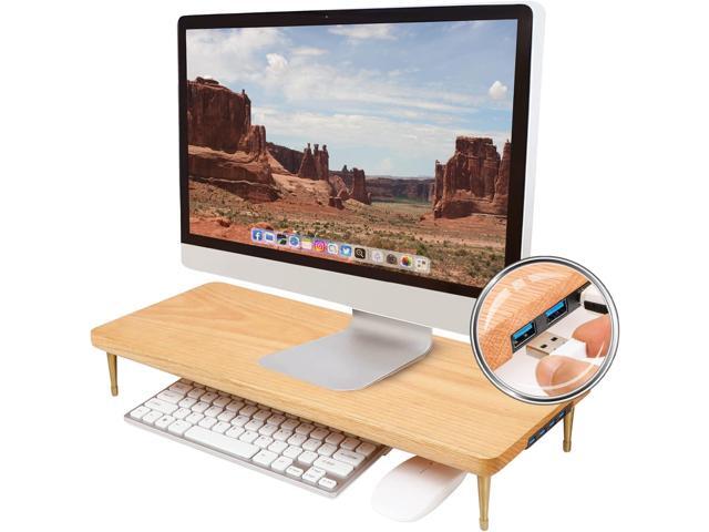 Click here for Wood Riser Monitor Stand with USB Ports Computer S... prices