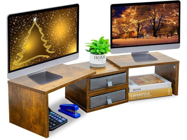 Click here for TEAMIX Dual Monitor Stand Riser with 2 Drawers - L... prices