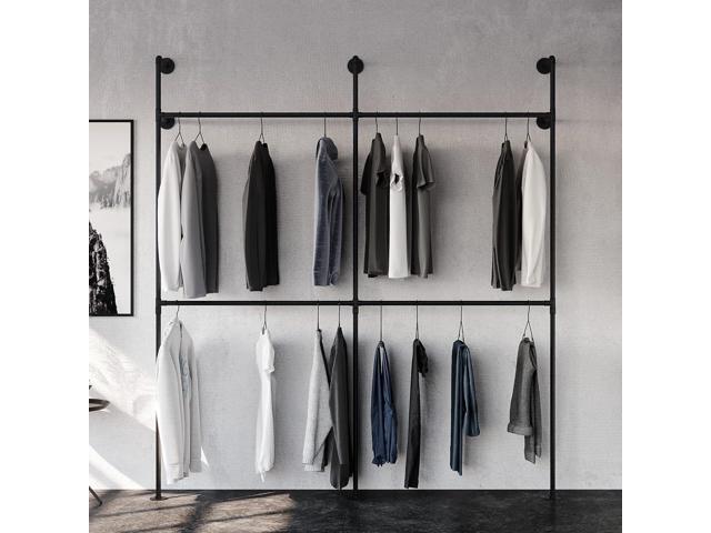 Click here for pamo Industrial pipe clothing rack metal black - W... prices