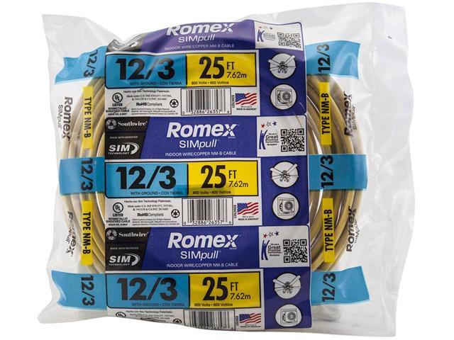 Click here for Southwire Romex Brand Simpull Solid Indoor 12/3 W/... prices