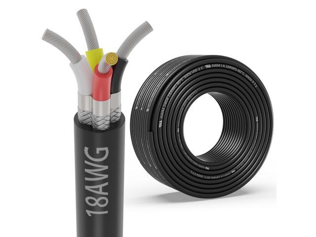 Click here for 18 Gauge 4 Conductor Shielded Wire 25FT  UL2464 18... prices
