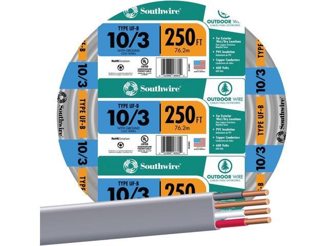 Click here for SOUTHWIRE COMPANY #13059155 250 10/3 W/G UF Cable prices