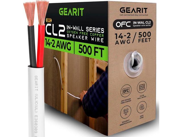 Click here for GearIT 14/2 Speaker Wire (500 Feet) 14AWG Gauge -... prices