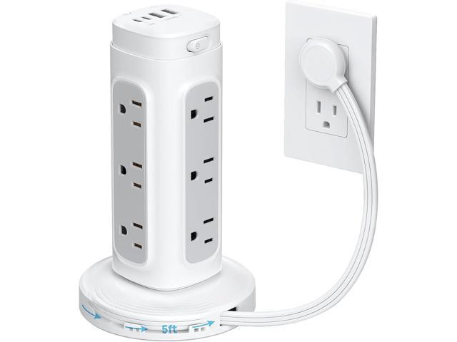 Click here for TROND Retractable Power Strip Tower - 5ft Flat Plu... prices