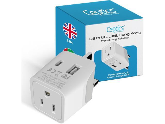 Click here for Ceptics UK Travel Adapter Plug - with 2 USB + USA... prices