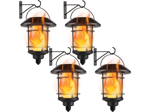 Click here for Dynaming 4 Pack Solar Flame Wall Lanterns Outdoor... prices