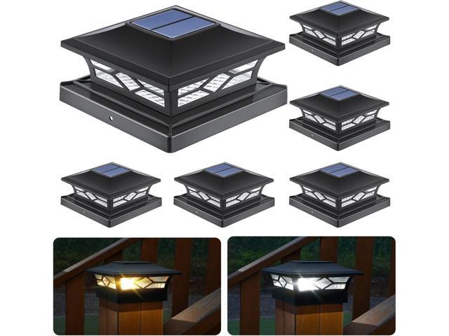Click here for APONUO Solar Post Cap Lights  4x4 Black Plastic Ou... prices