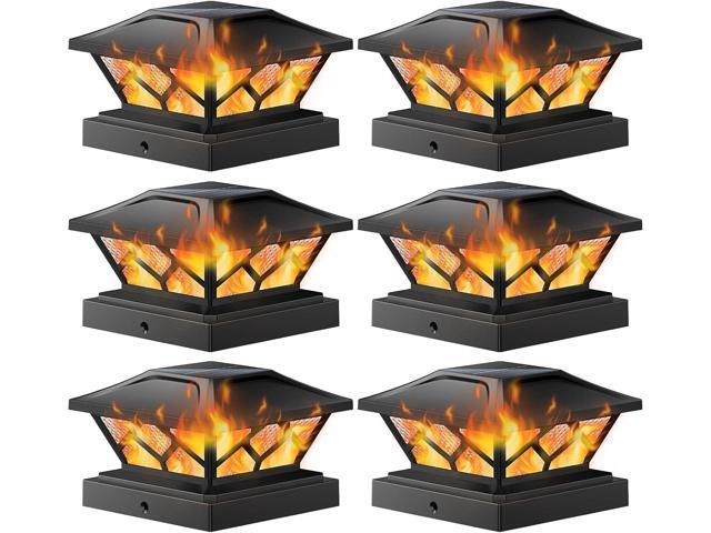 Click here for LETMY 6 Pack Solar Flame Post Cap Lights Outdoor-F... prices