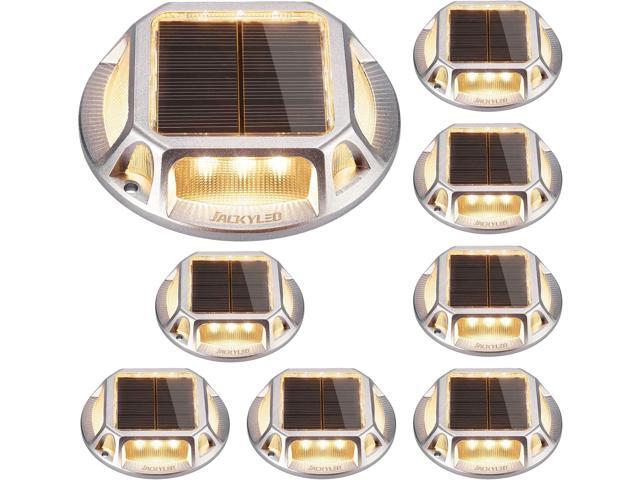 Click here for JACKYLED 8-Pack Solar Deck Lights Outdoor  12 LED... prices