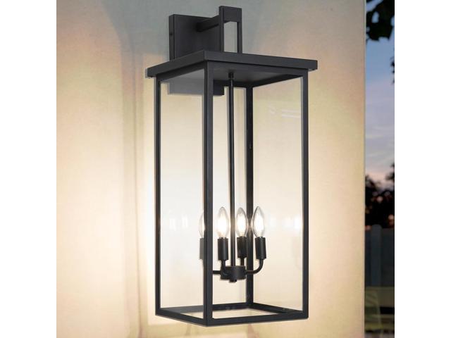 Click here for 26 in Large Outdoor Wall Lantern  Modern Matte Bla... prices