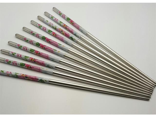 Click here for 10 Pcs (5 Pairs) Peony Design Silver Stainless Ste... prices