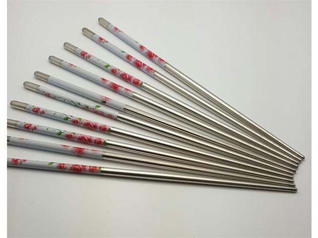 Click here for 10 Pcs (5 Pairs) Rose Design Silver Stainless Stee... prices