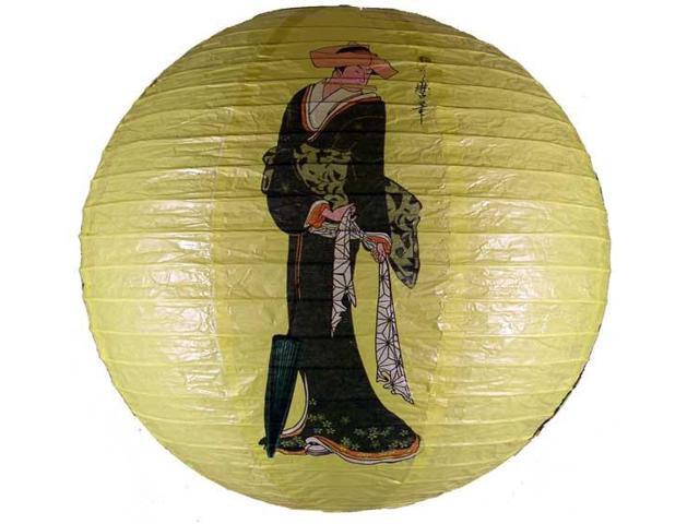 Click here for Japanese Geisha Design Round Paper Lantern (Yellow... prices