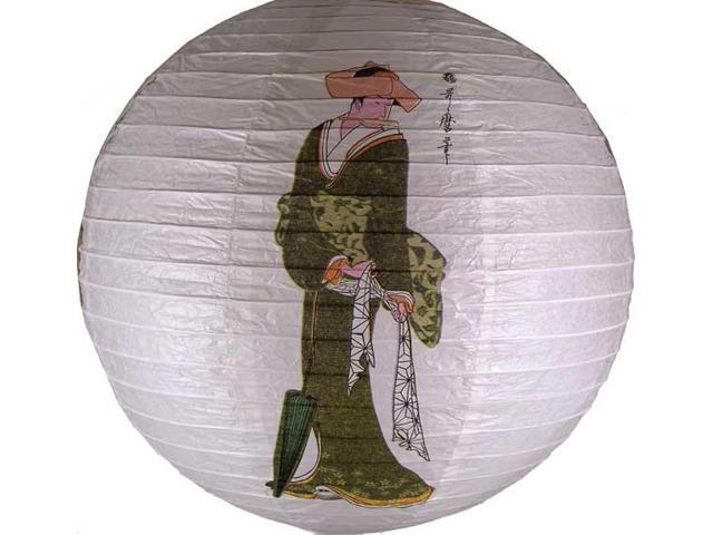 Click here for Japanese Geisha Design Round Paper Lantern (White) prices