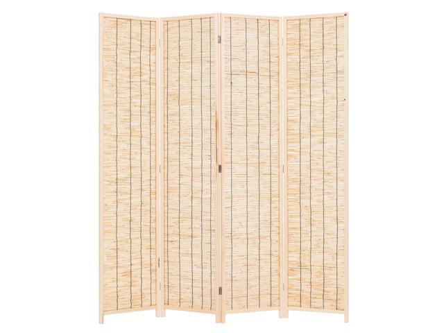 Click here for Decorative Freestanding Wood Frame Reed Woven 4 Pa... prices