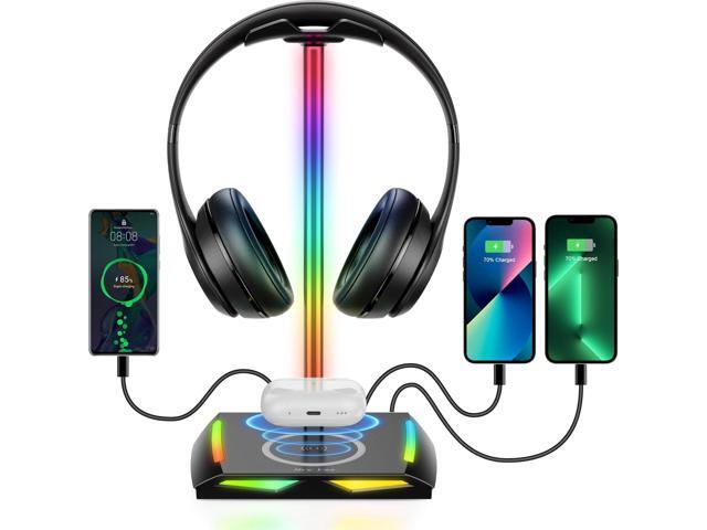 Click here for New bee RGB Headphone Stand with 2 USB-C & 1 USB C... prices