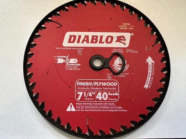 Click here for DIABLO 7-1/4 SAW BLADE 40 TEETH D0740 prices