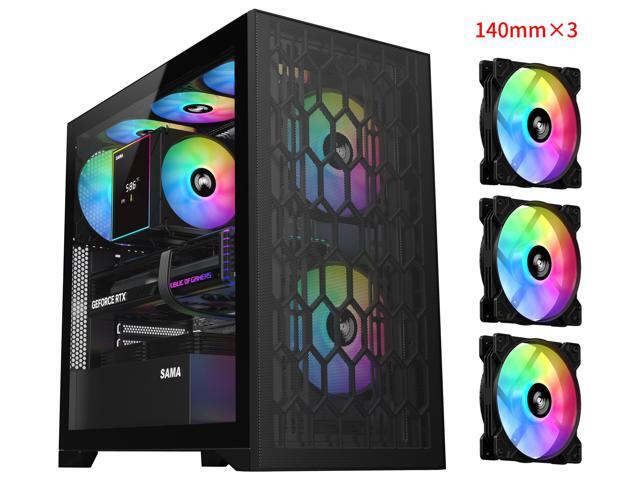 Click here for SAMA V Mesh Gaming PC Case  3x 140mm ARGB Fans Inc... prices