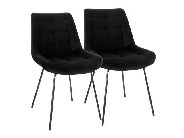 Click here for Elama 2 Piece Tufted Chair in Black with Metal Leg... prices