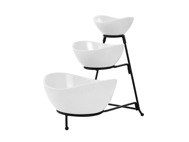 Click here for Elama 3 Tier Oval Bowl Porcelain Serveware Set prices