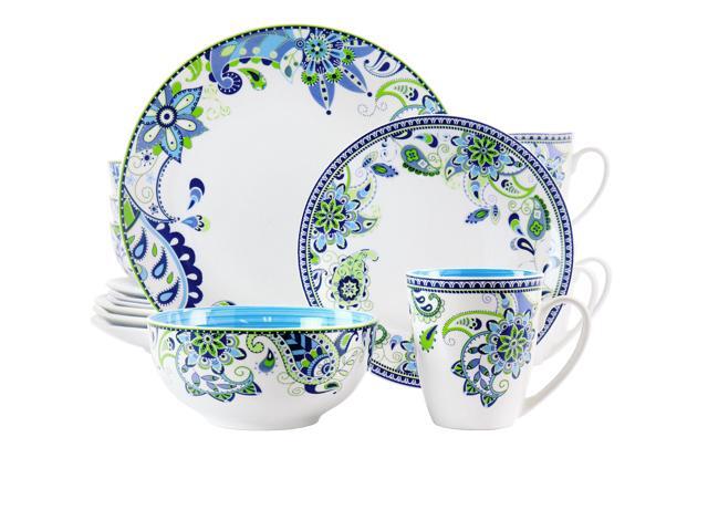 Click here for Elama Blue Crush 16 Piece Round Porcelain Dinnerwa... prices