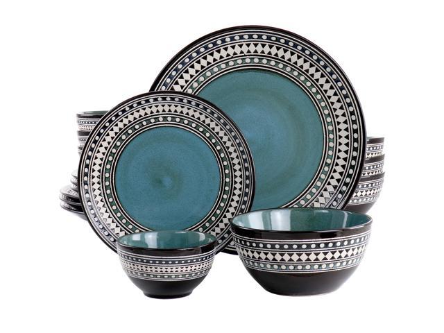 Click here for Elama Blue Sage 16 Piece Double Bowl Stoneware Din... prices