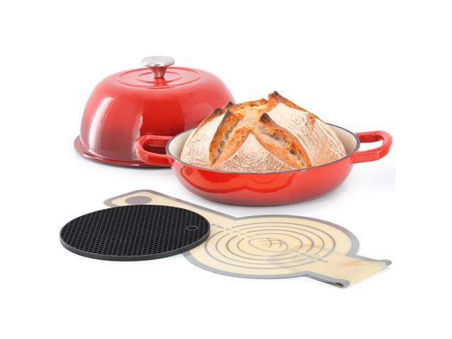 Click here for MegaChef 6 Quart Enameled Cast Iron Bread Pot in R... prices