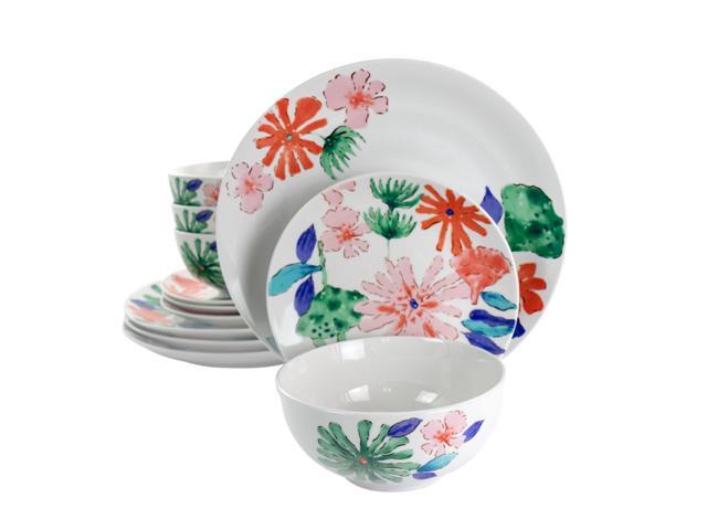 Click here for Gibson Home Dazzling Lily 12 Piece Ceramic Dinnerw... prices
