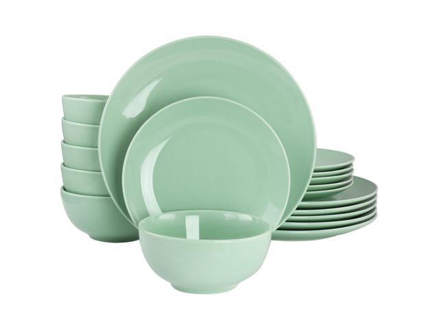Elama Luna 18 Piece Porcelain Dinnerware Set in Mint