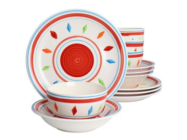 Click here for Gibson Home Heidy 12 Piece Hand Painted Durastone... prices