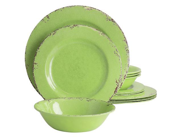 Click here for Gibson Mauna 12 Piece Melamine Dinnerware Set in C... prices