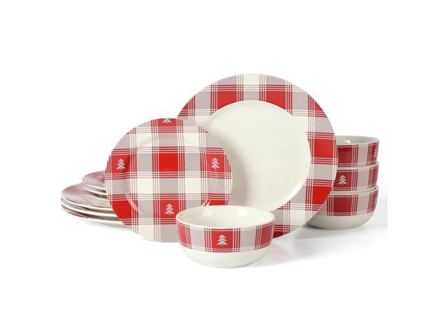 Click here for Martha Stewart 12 Piece Plaid Decorated Round Ston... prices