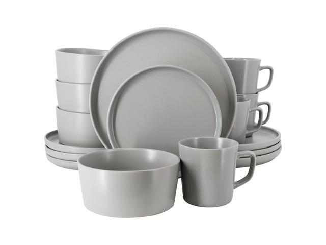 Elama Luxmatte Light Grey 16 Piece Dinnerware Set