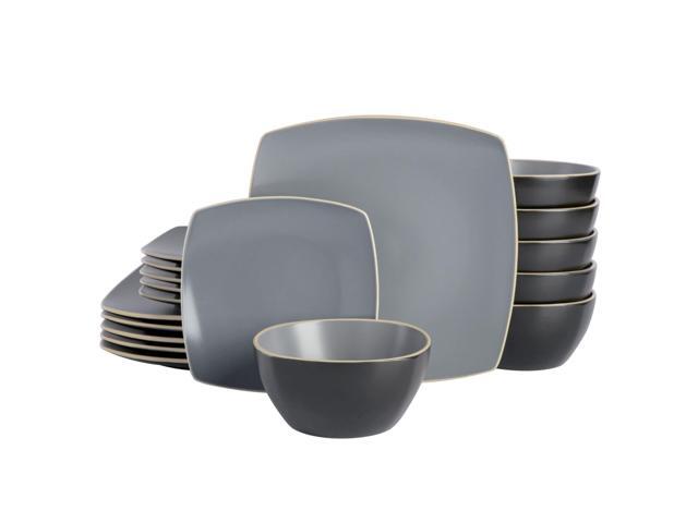 Click here for Gibson Soho Lounge 18 Piece Square Stoneware Dinne... prices