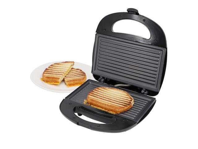 MegaChef Electric Compact Aluminum Nonstick Sandwich Maker in Black
