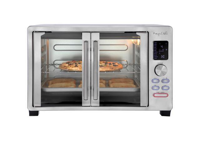 MegaChef 30 Liter Digital French Door Multi-Function Electric Convection Toaster Oven with Rotisserie Set