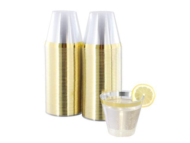 Click here for Elama 100 Piece 9 Ounce Disposable Plastic Gold Ri... prices