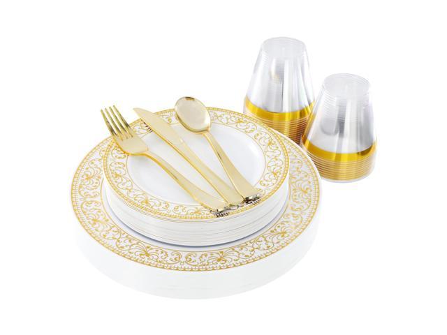 Click here for Elama 150 Piece Disposable Plastic Dinnerware Part... prices