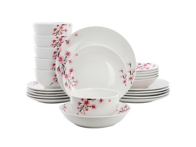Click here for Elama Tamara 24 Piece Cherry Blossom Porcelain Dou... prices
