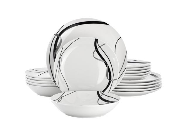 Click here for Elama Sarah 18 Piece Porcelain Ribbon Lined Dinner... prices