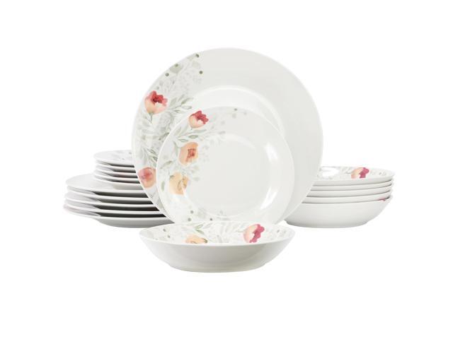 Click here for Elama Poppy 18 Piece Porcelain Dinnerware Set  Ser... prices