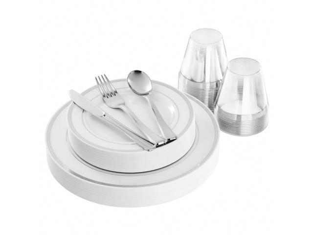 Click here for Elama 150 Piece Disposable Plastic Dinnerware Part... prices