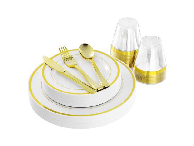 Click here for Elama 150 Piece Disposable Plastic Dinnerware Part... prices